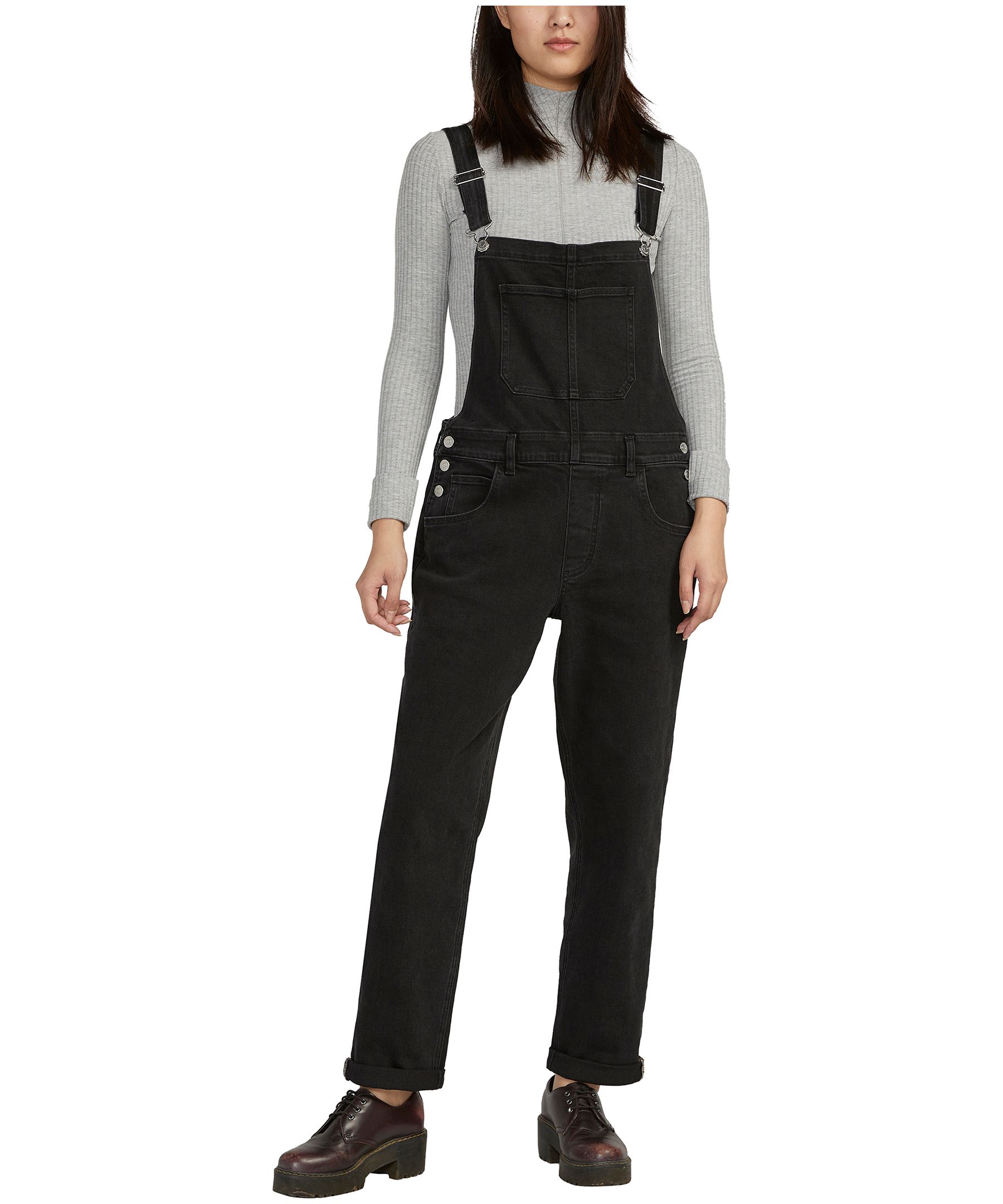 Silver Women's Baggy Fit Straight Leg Denim Overalls | Mark's