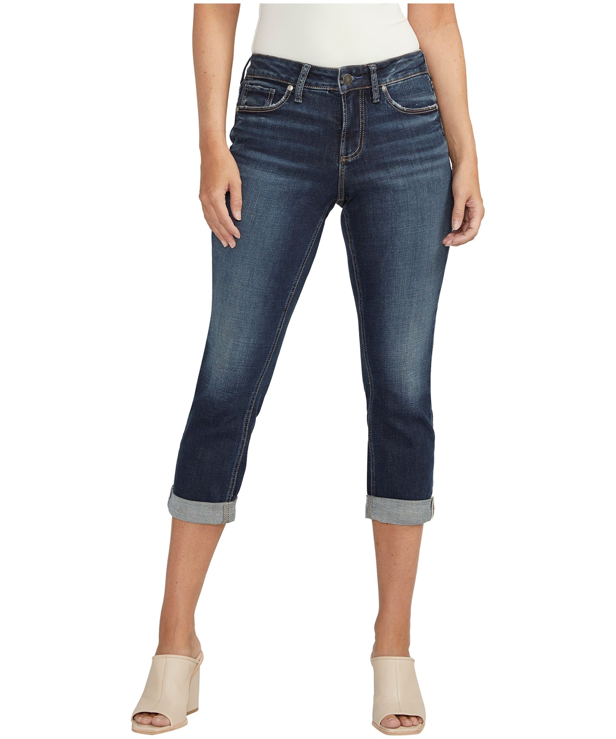 Silver Women's Suki Mid Rise Curvy Fit Capris | Mark's