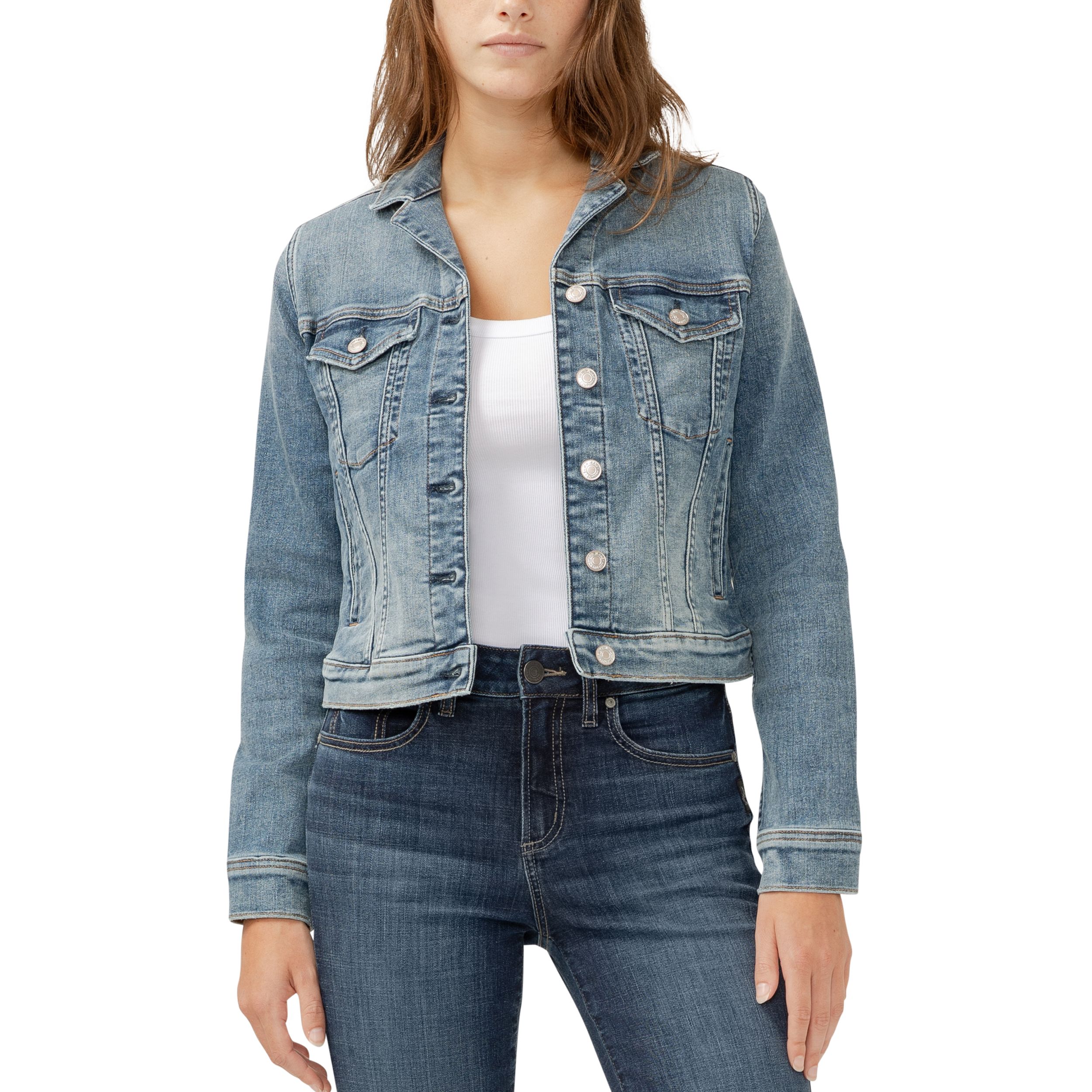 Silver Women's Fitted Denim Jacket | Mark's