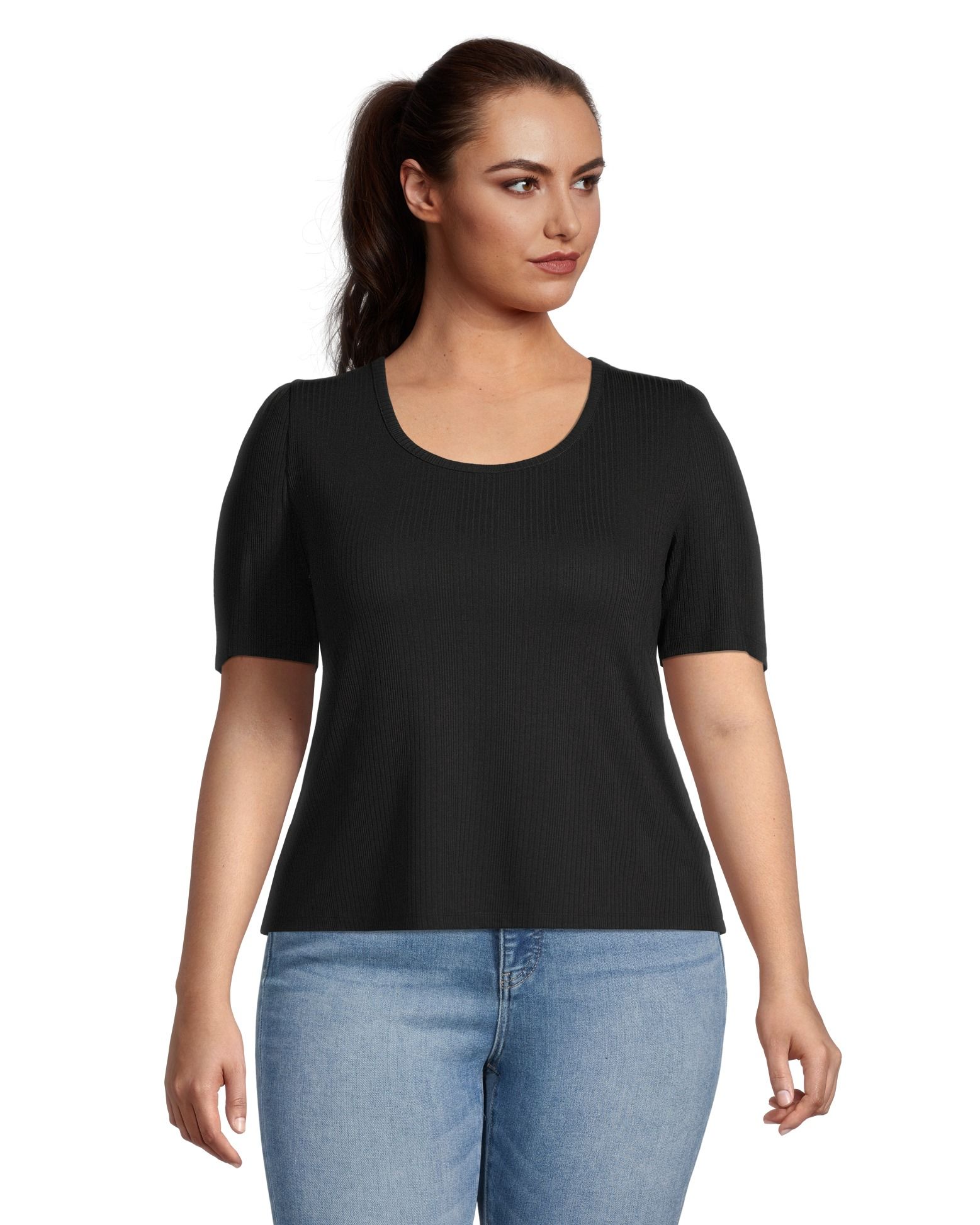 Women's Semi-Fitted Round Neck T Shirt | Mark's