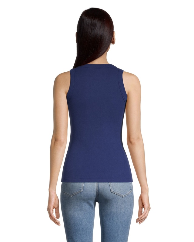 Denver Hayes Womens Fitted High Neck Ribbed Tank Top Marks
