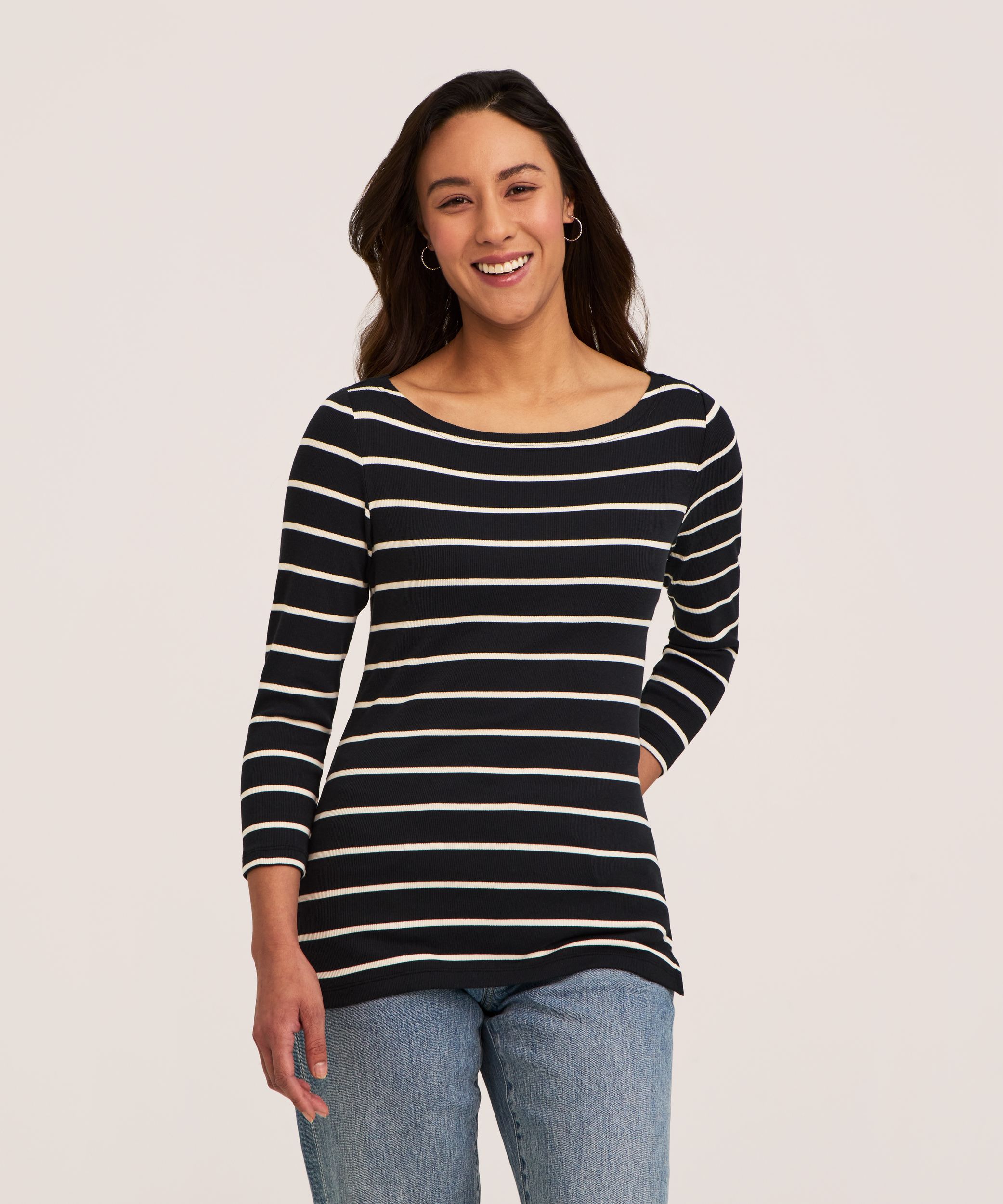 Denver Hayes Women's 3/4 Sleeve Slim Fit Boatneck Top | Mark's