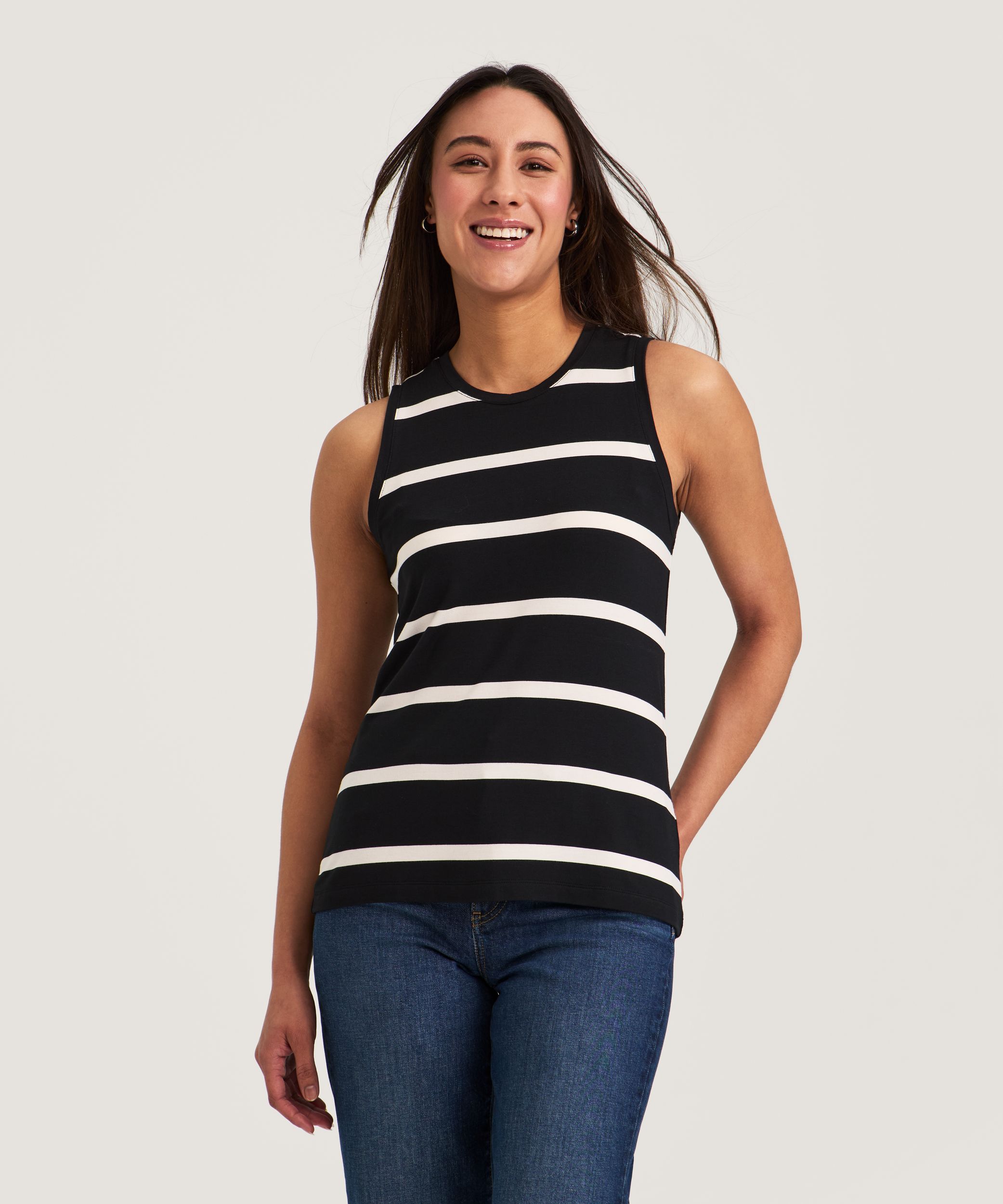 Denver Hayes Women's Relaxed Round Neck Back Keyhole Tank Top | Mark's