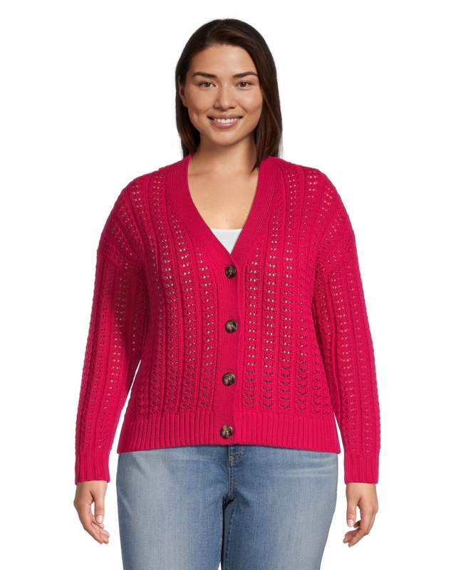 Denver Hayes Women's Semi Fitted Drop Shoulder Button Up Cardigan | Mark's