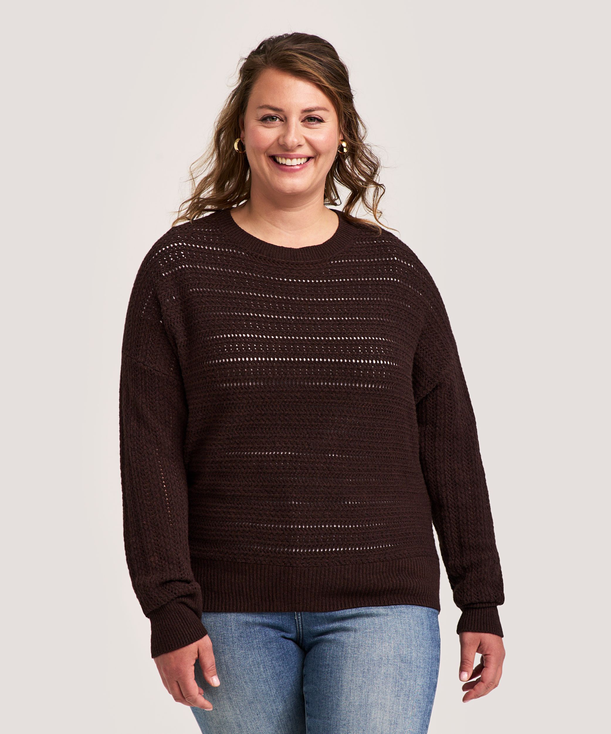 Denver Hayes Women's Boat Neck Pointelle Pullover Sweater | Mark's