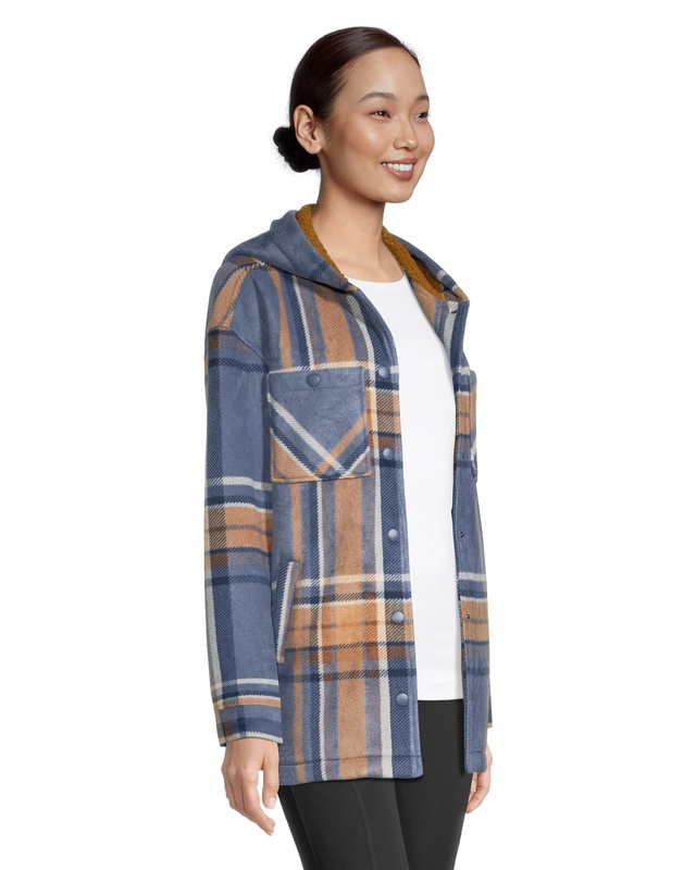 WindRiver Women's Snap Front Hooded Fleece Shacket | Mark's