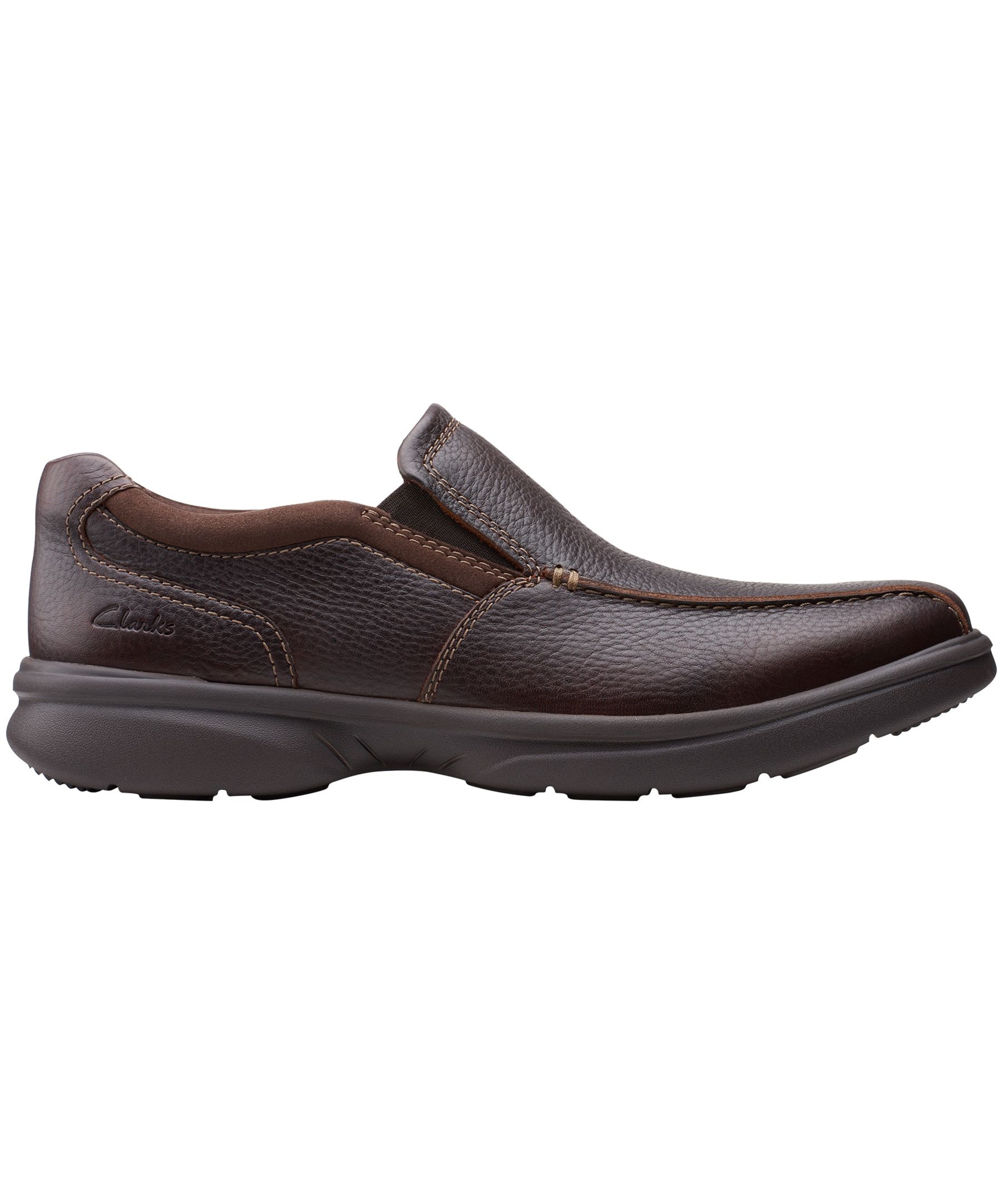 Clarks Men's Bradley Step Leather Ortholite Slip On Wide Shoes | Mark's