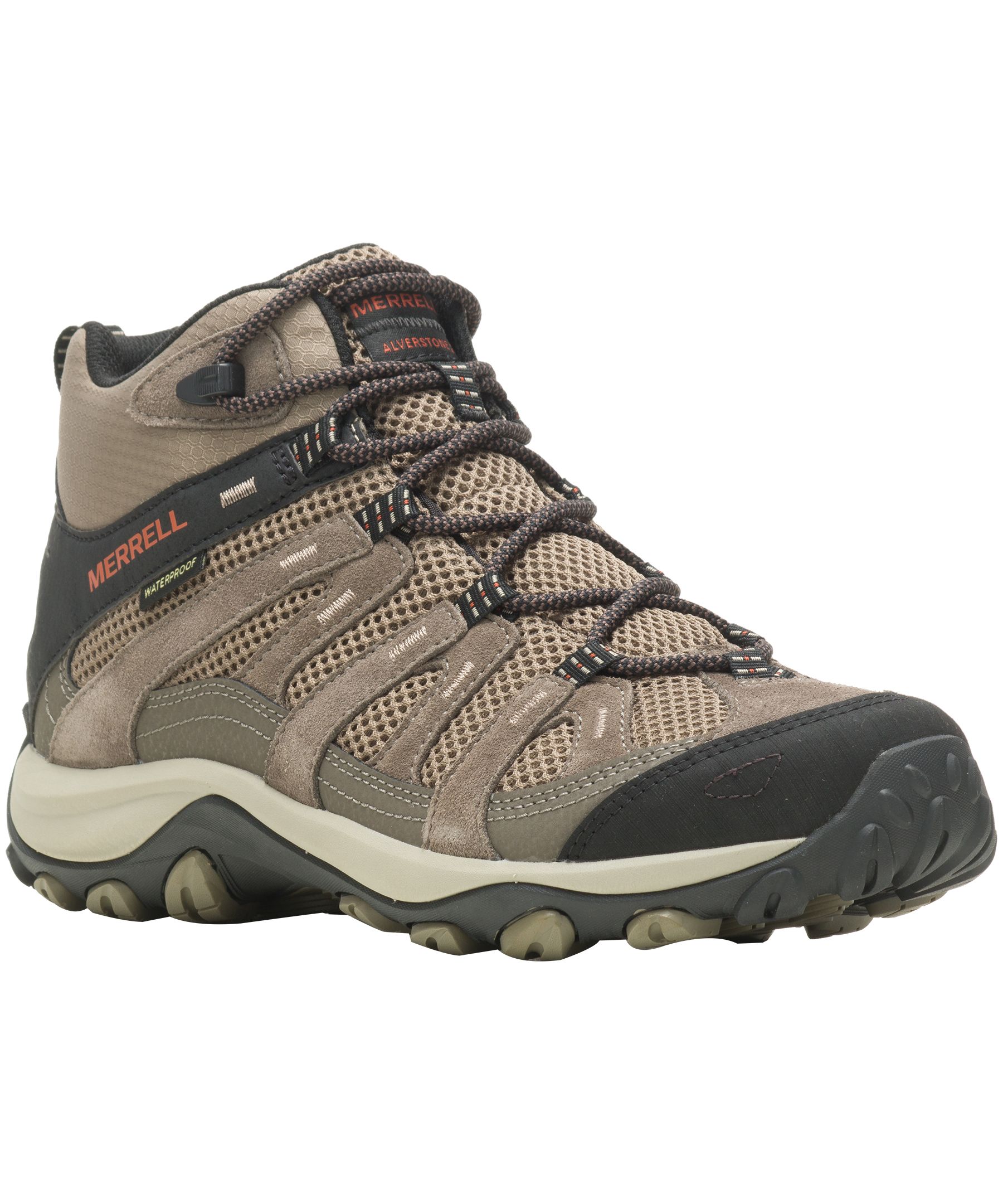Merrell Men's Alverstone Mid Waterproof Hiking Boots - Boulder/Brindle ...