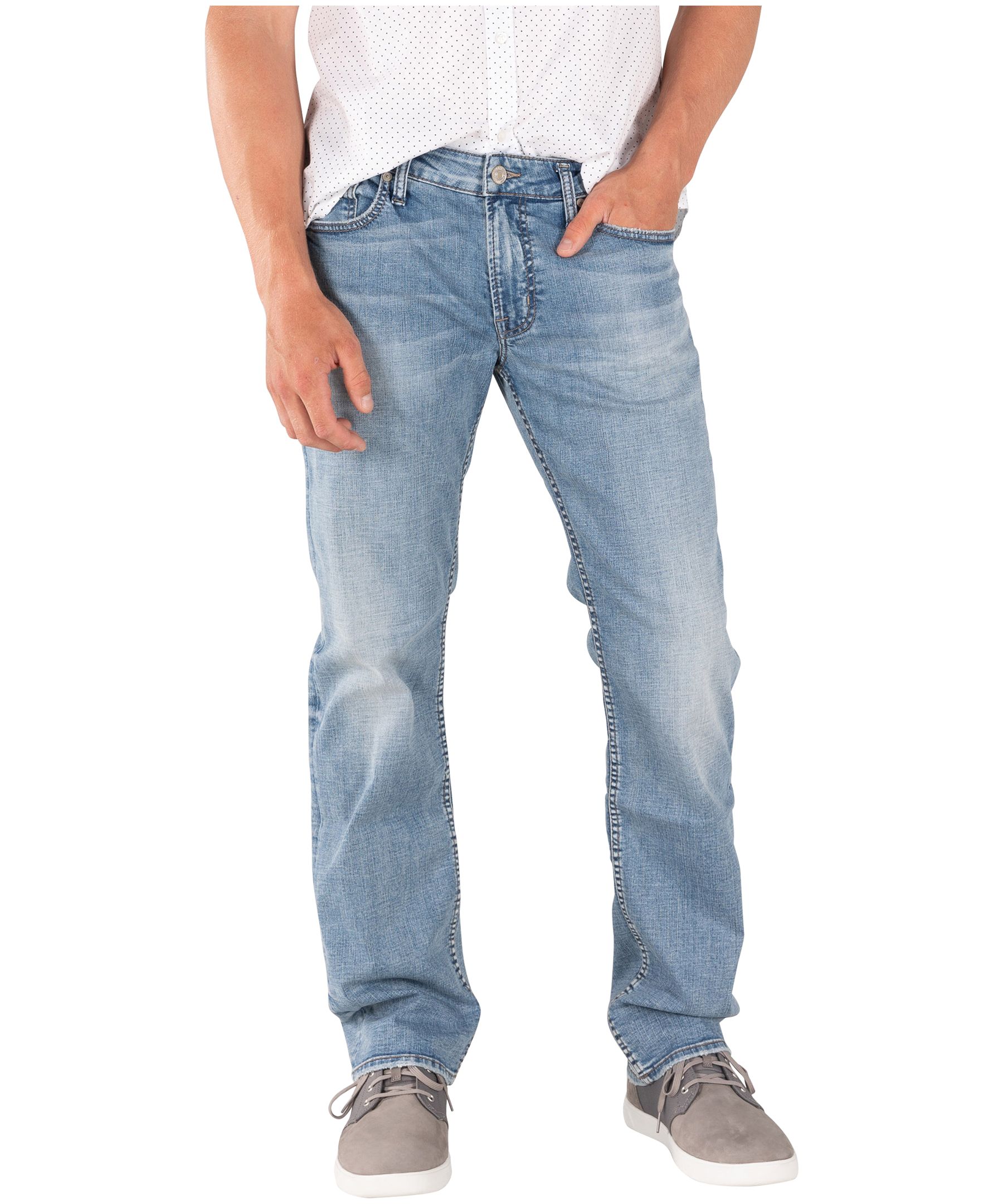 Jean étroit à jambe droite au fini délavé clair pour hommes, Allan | Marks