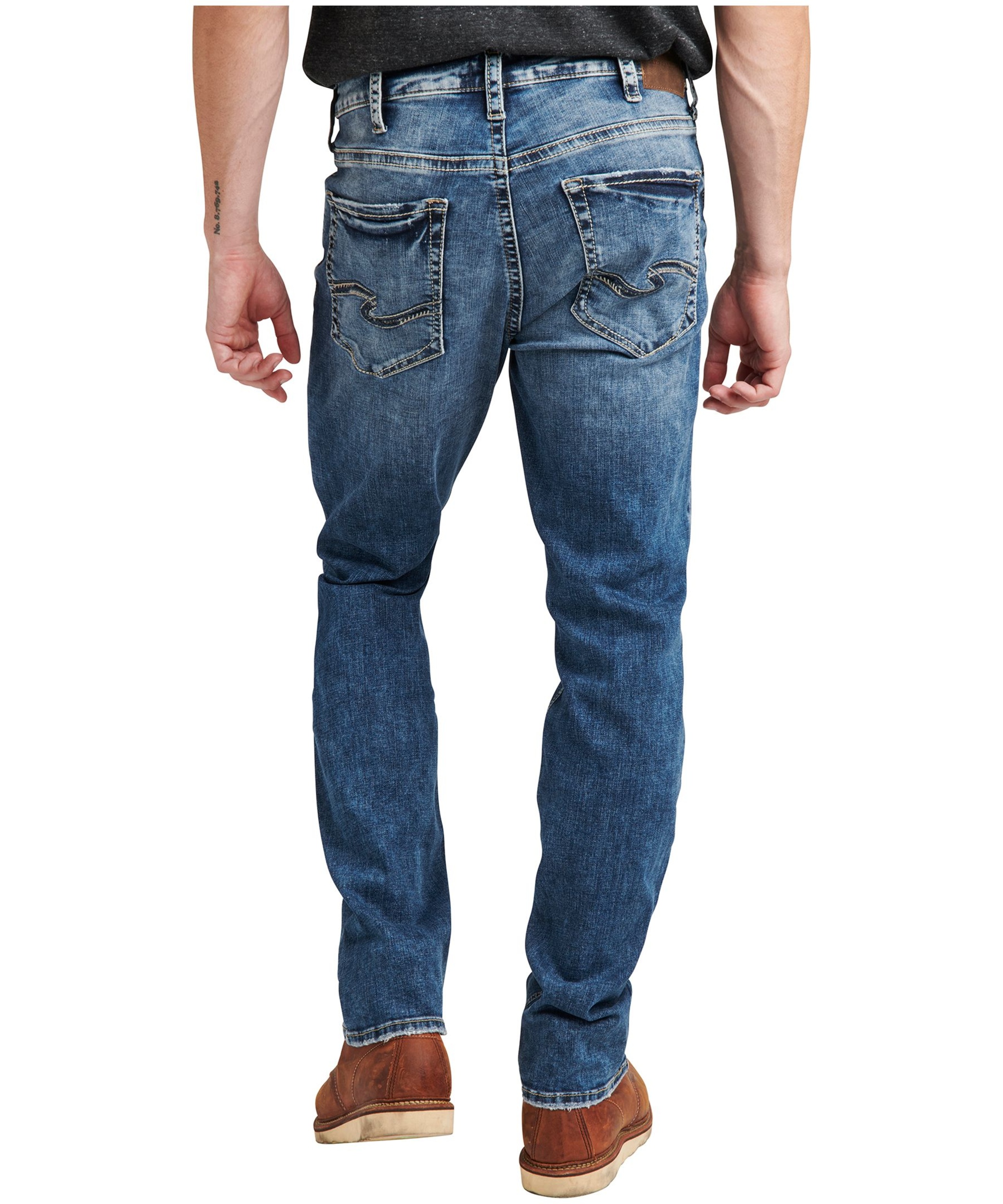 Silver Men's Grayson Easy Fit Straight Leg Stretch Denim Jeans | Mark's