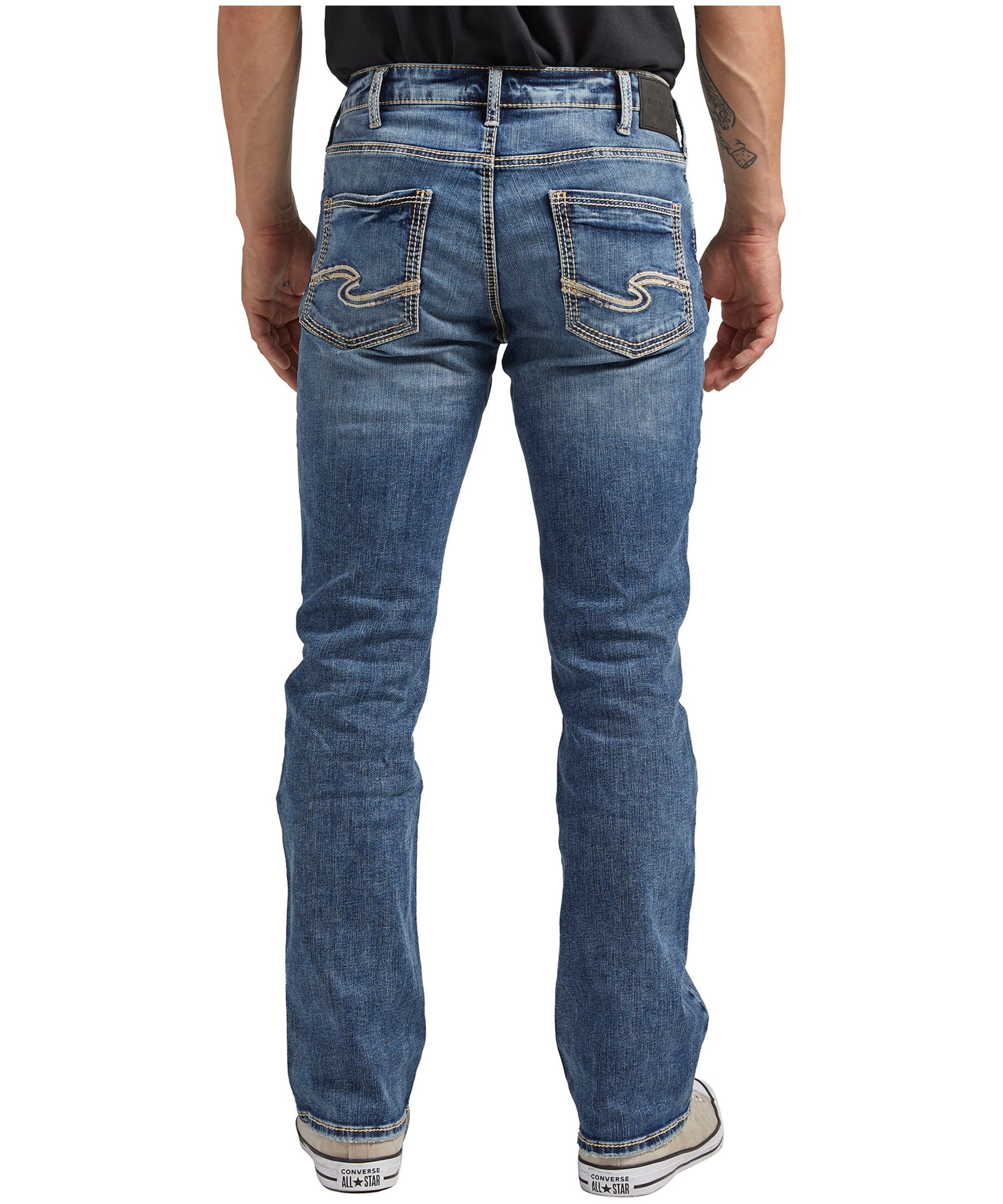 Silver Men's Jace Slim Fit Mid Rise Boot Cut Stretch Denim Jeans | Mark's