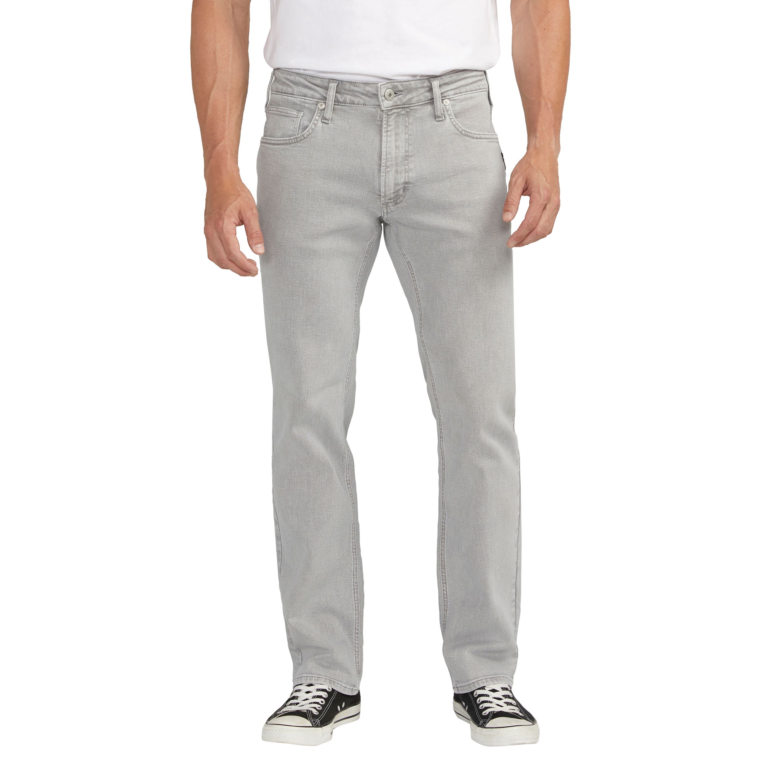 Silver Mens Allan Slim Fit Straight Leg Flex Jeans Marks