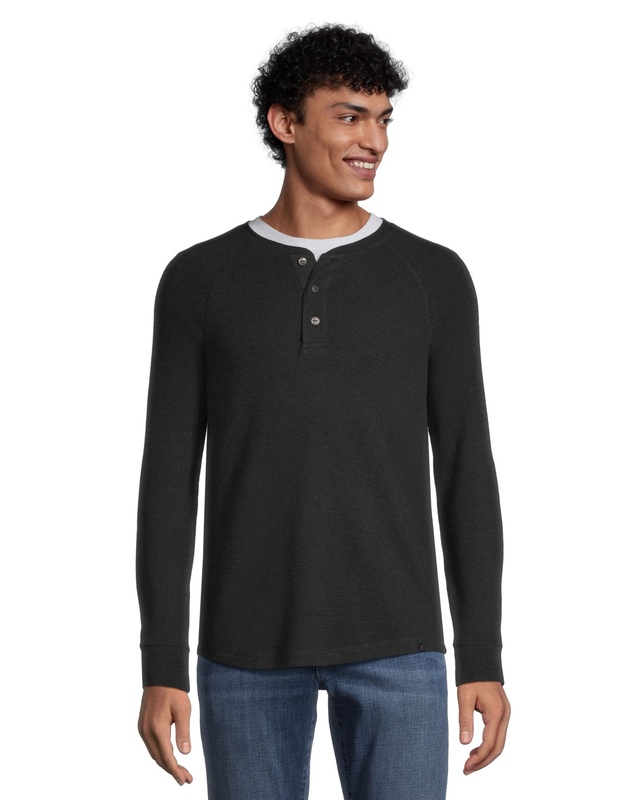 Denver Hayes Men's Long Sleeve Waffle Raglan Henley | Mark's