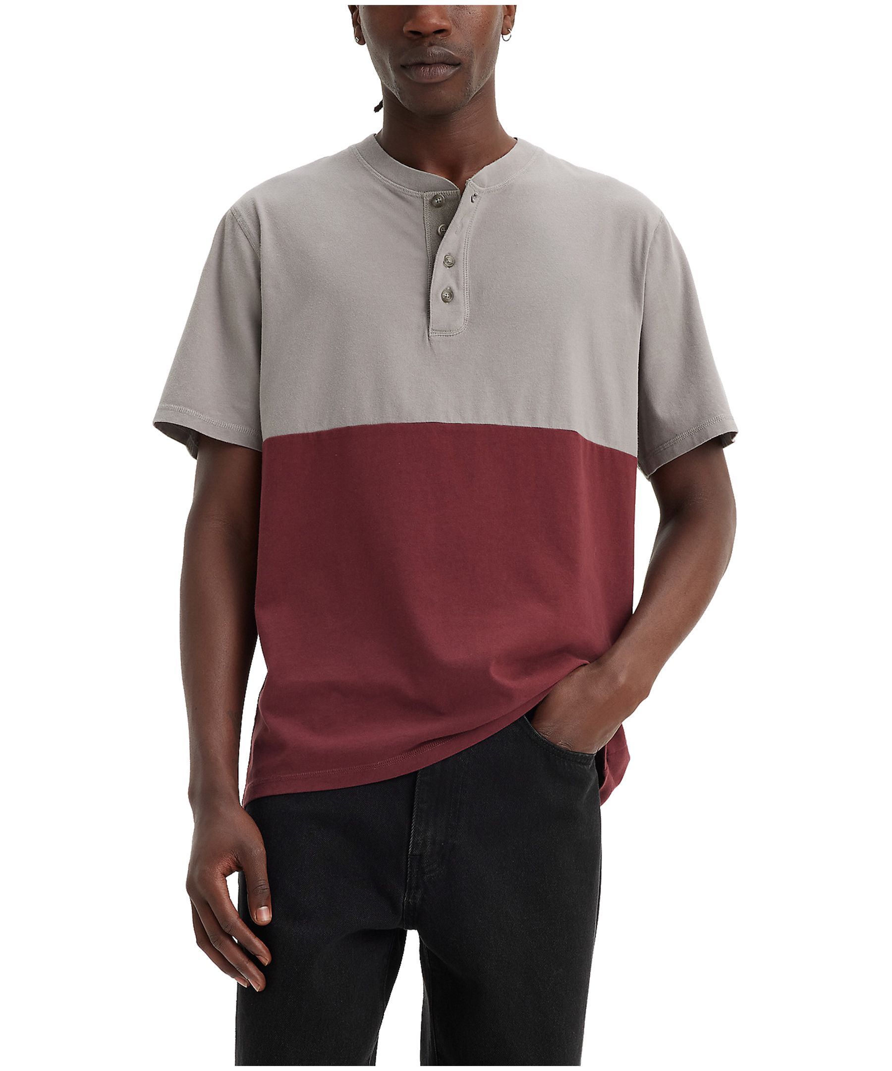 Levi's Men's Colour Block Cotton Henley Shirt | Mark's