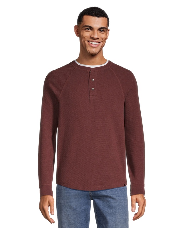 Denver Hayes Men's Waffle Raglan Long Sleeve Henley Shirt | Mark's