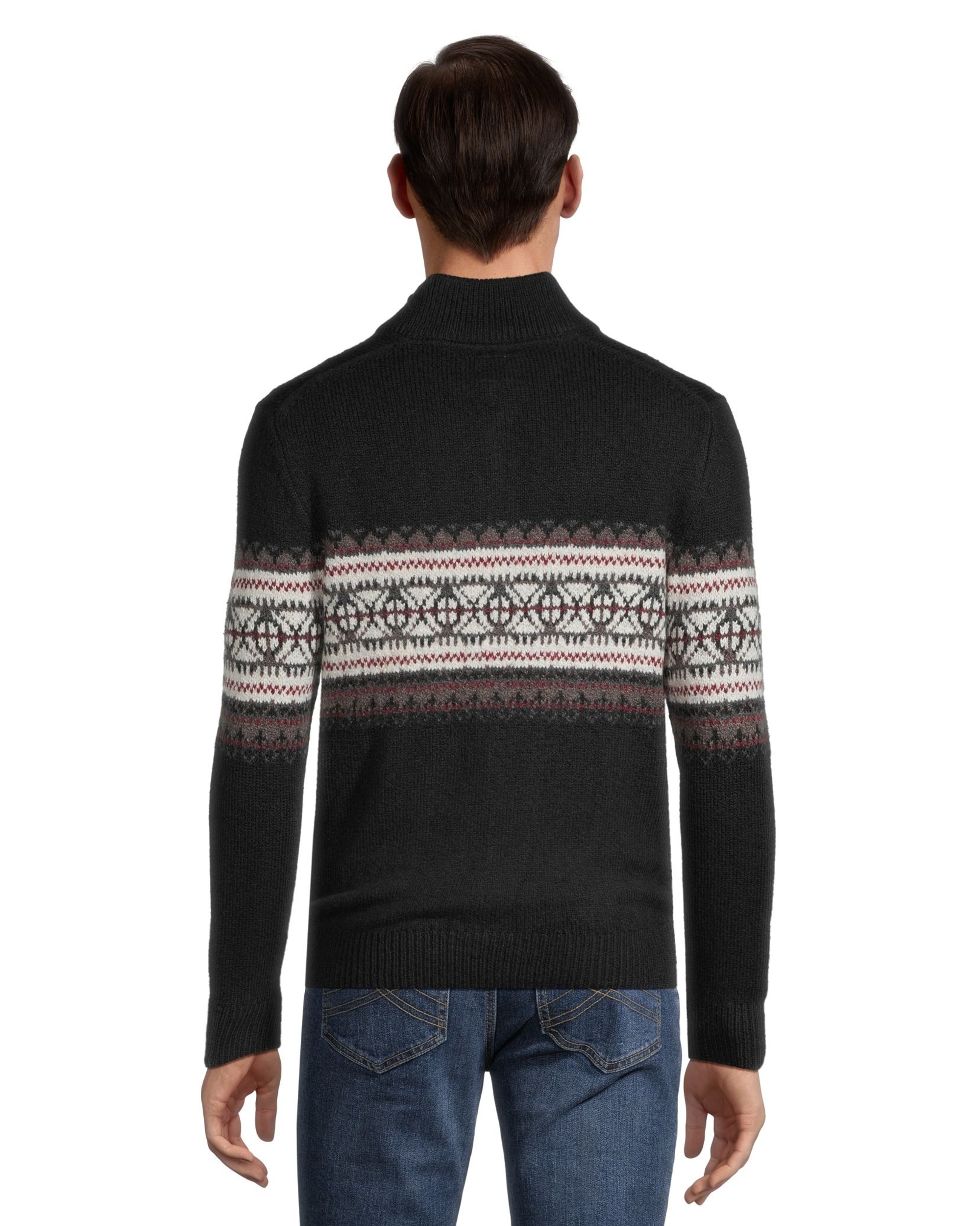 WindRiver Men's Heritage Fairisle Pattern Quarter Close Mock Neck ...