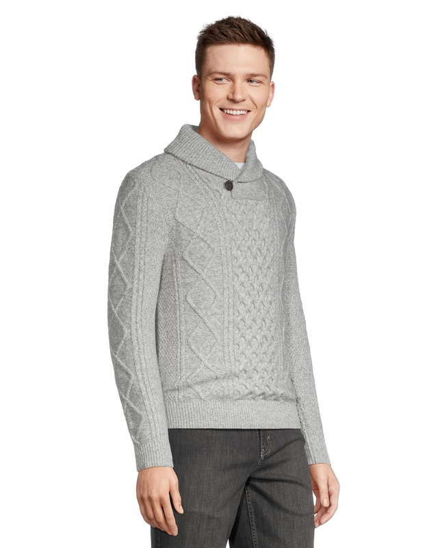 WindRiver Men's Heritage Quarter Button Close Shawl Sweater | Marks