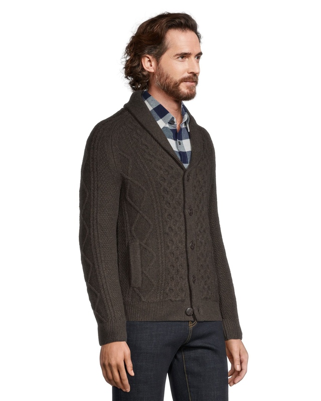 Cardigan à col châle boutonné pour hommes, Heritage, WindRiver | L’Équipeur
