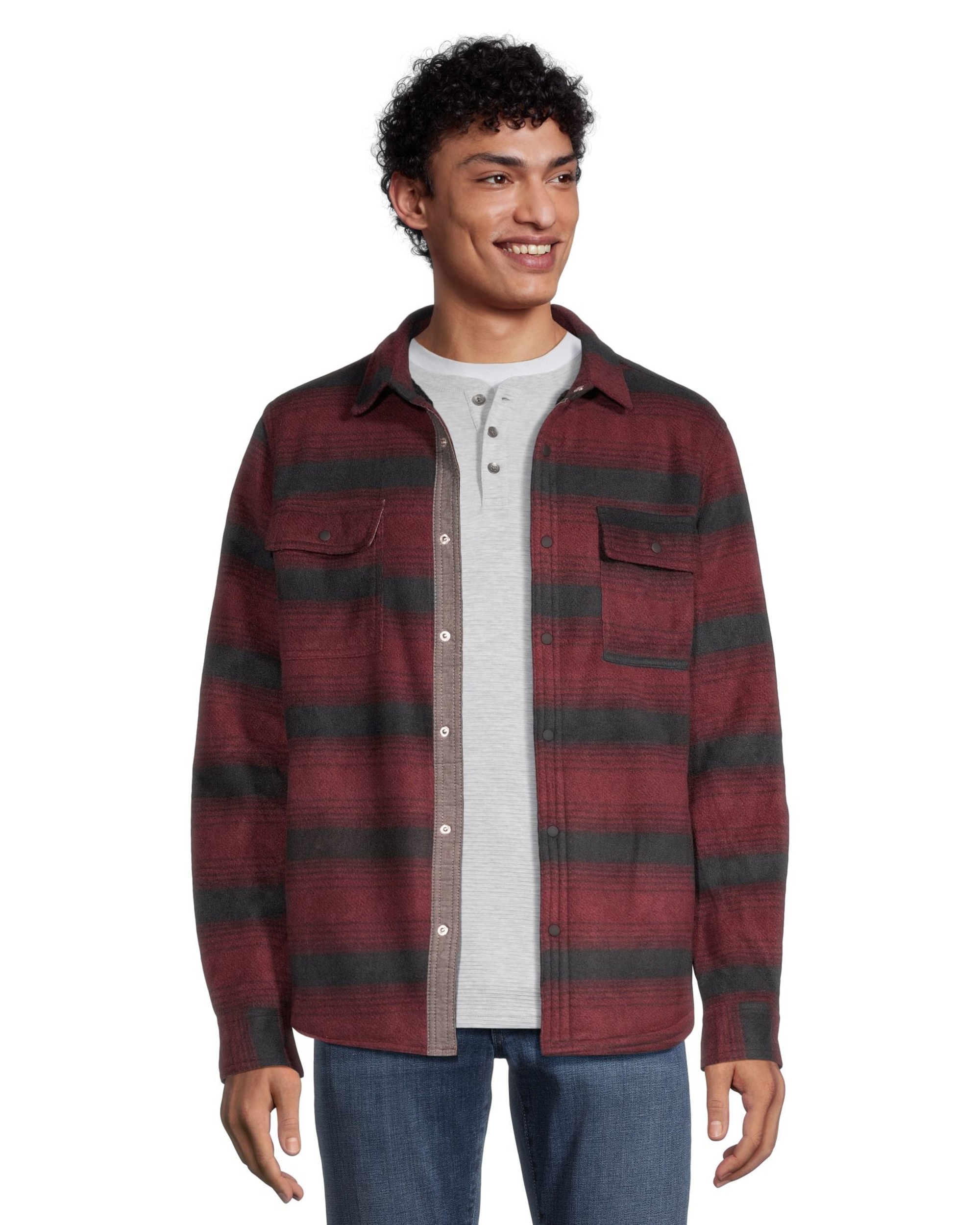 Voyager Men's Sherpa Lined Fleece Shacket | Mark's