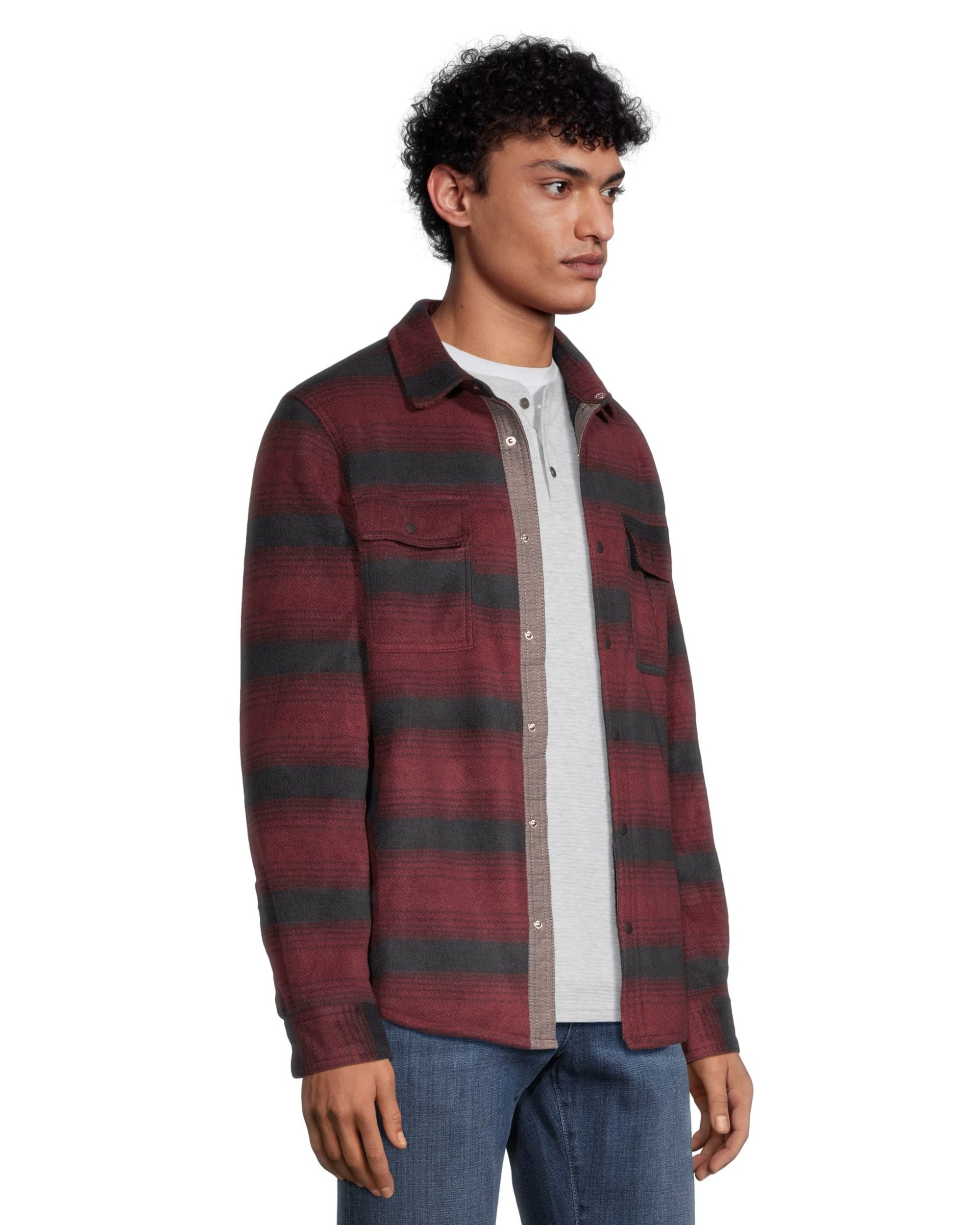 Voyager Men's Sherpa Lined Fleece Shacket | Mark's