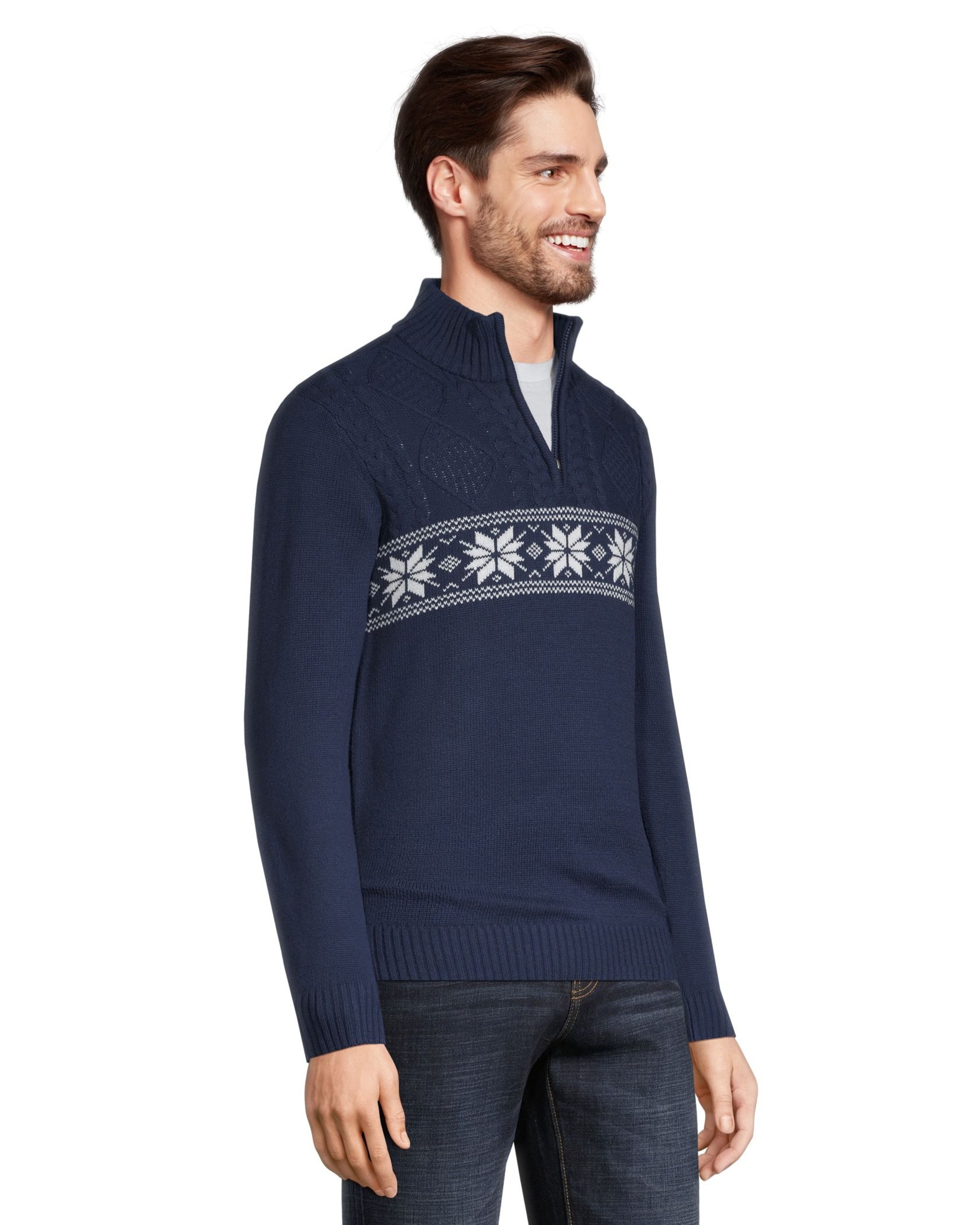 Chandail à col cheminée festif avec glissière 1/4 pour hommes, Method ...