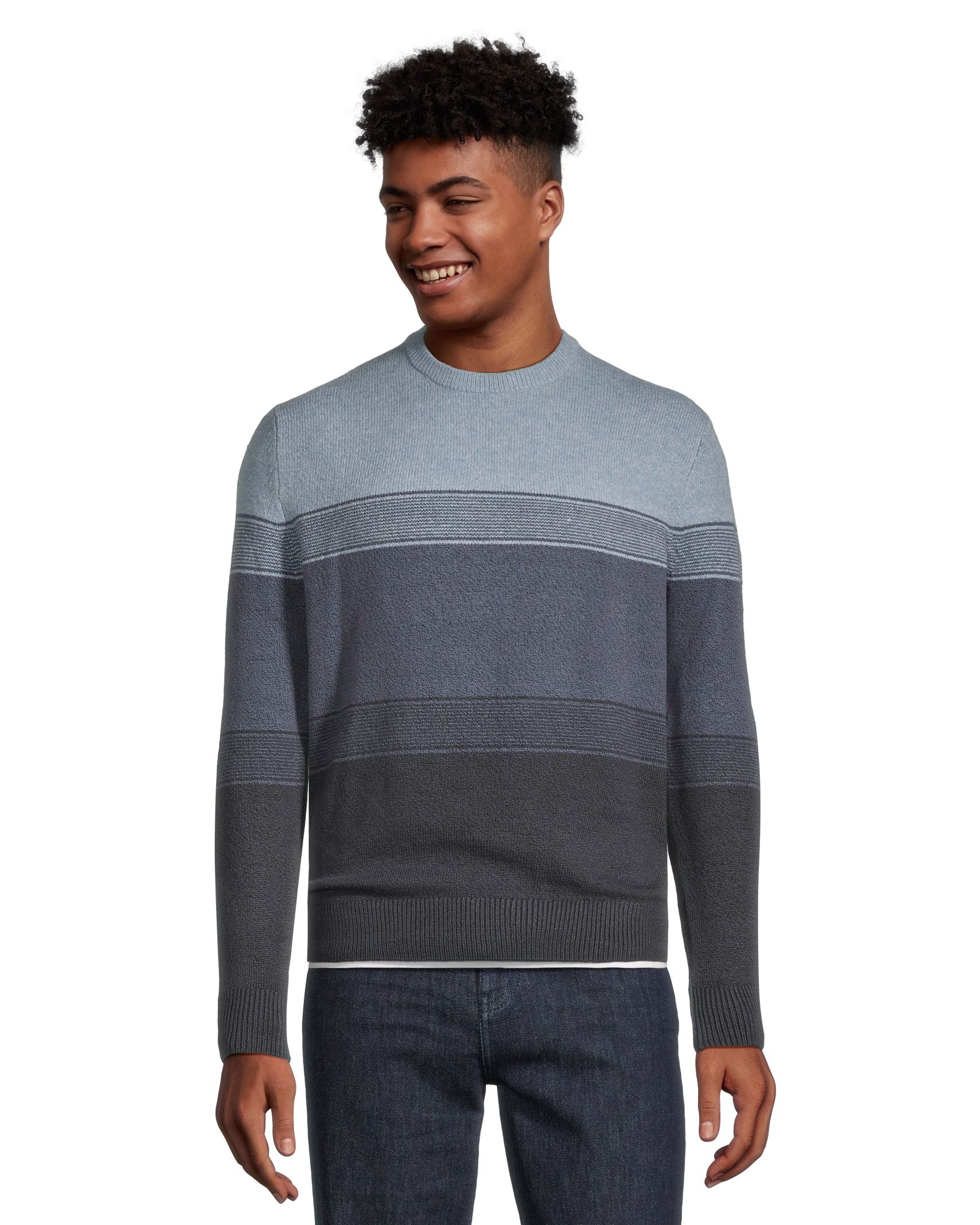 Denver Hayes Men's Lofty Ombre Stripe Crewneck Sweater | Mark's