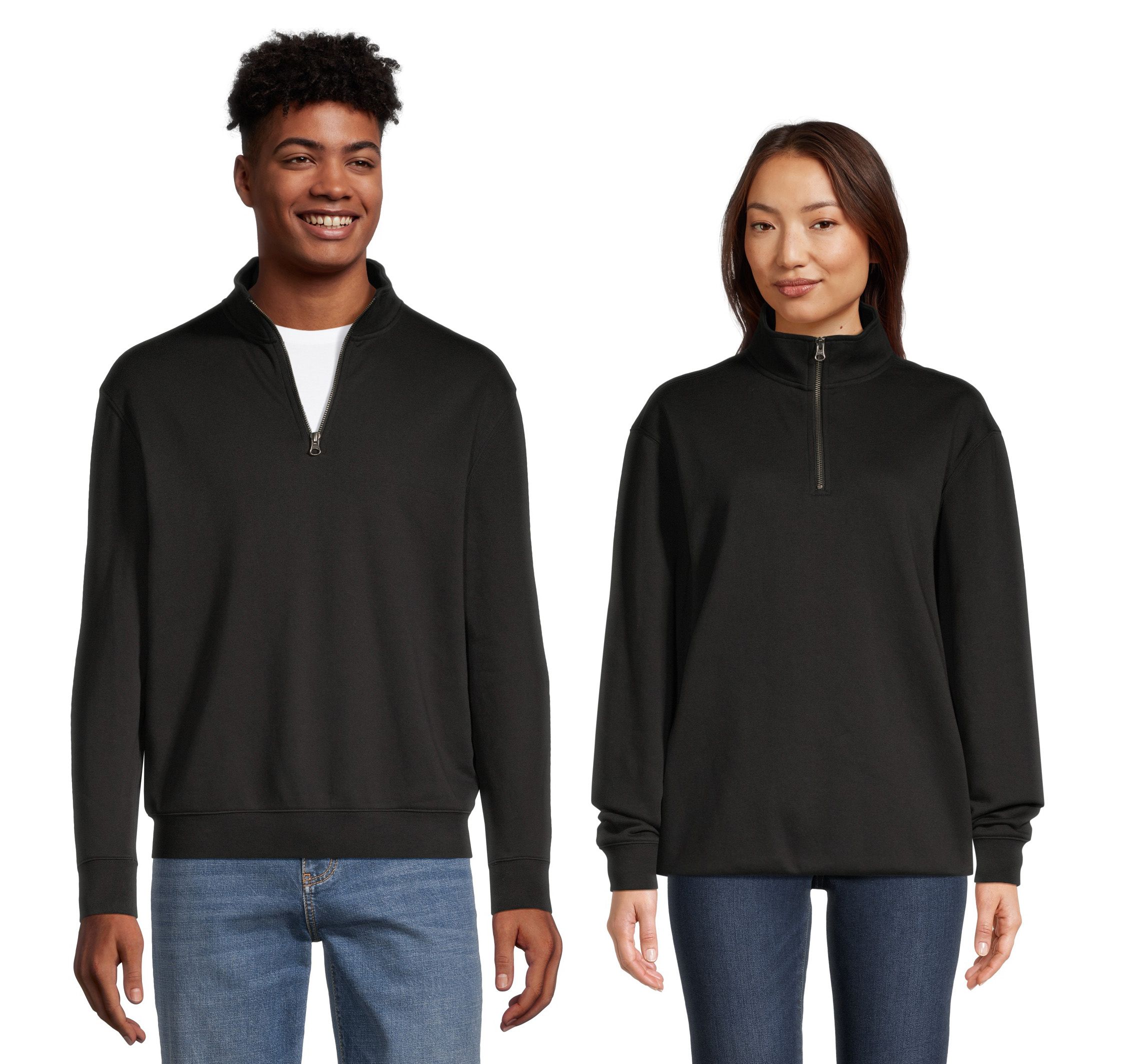 Denver Hayes Men's Quarter Zip Mock Neck Fleece Sweatshirt | Mark's