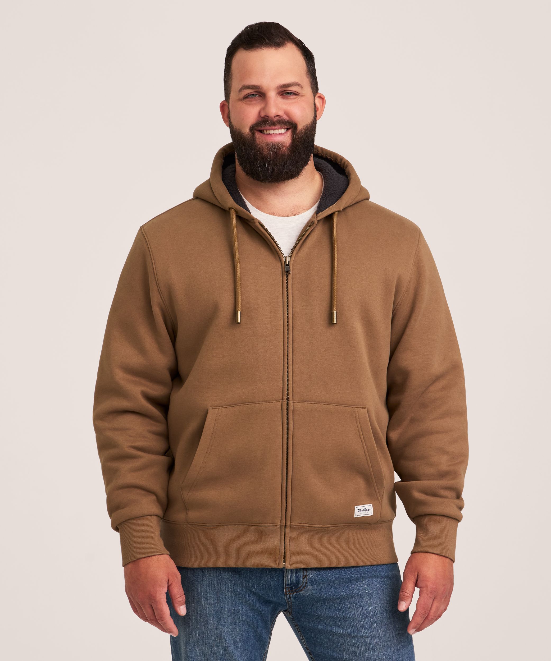 WindRiver Men's T-Max Heat Sherpa Lined Full Zip Hoodie | Mark's