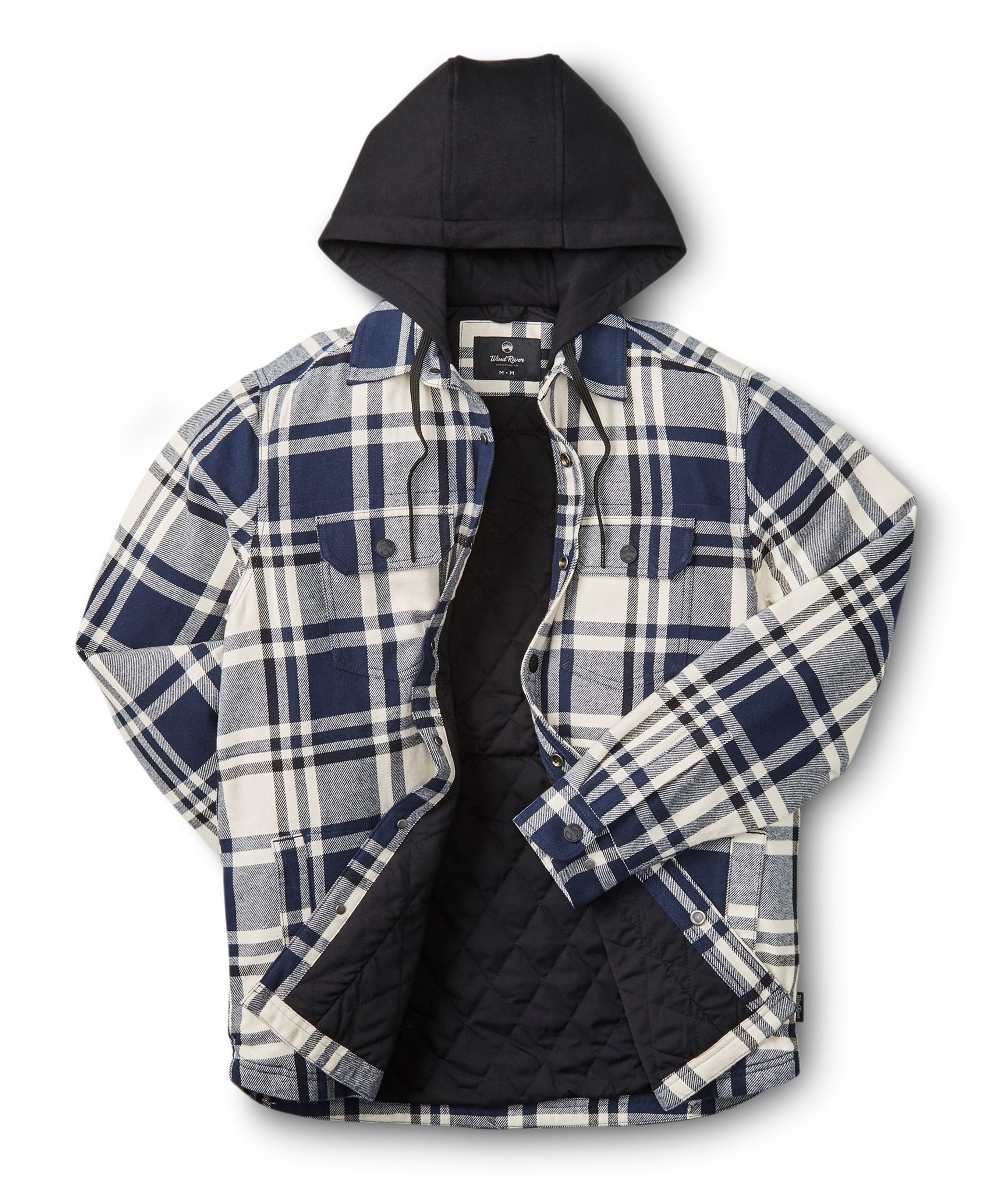 WindRiver Men's Lined T-Max Insulated Flannel Hooded Cotton Shacket ...