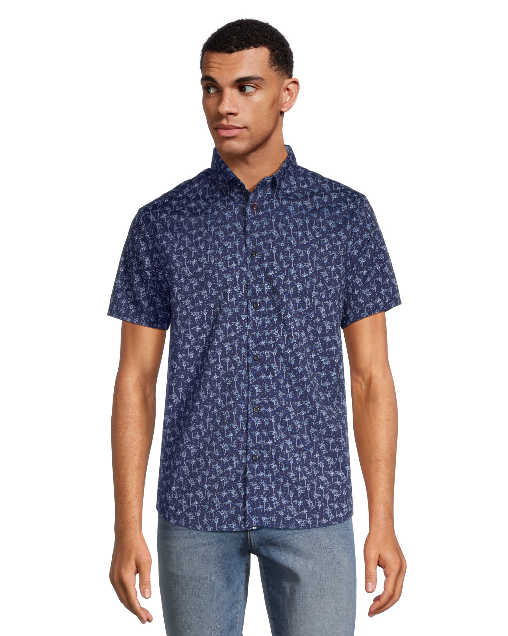 Report Men's 4 Way Stretch Palm Tree Print Shirt | Mark's