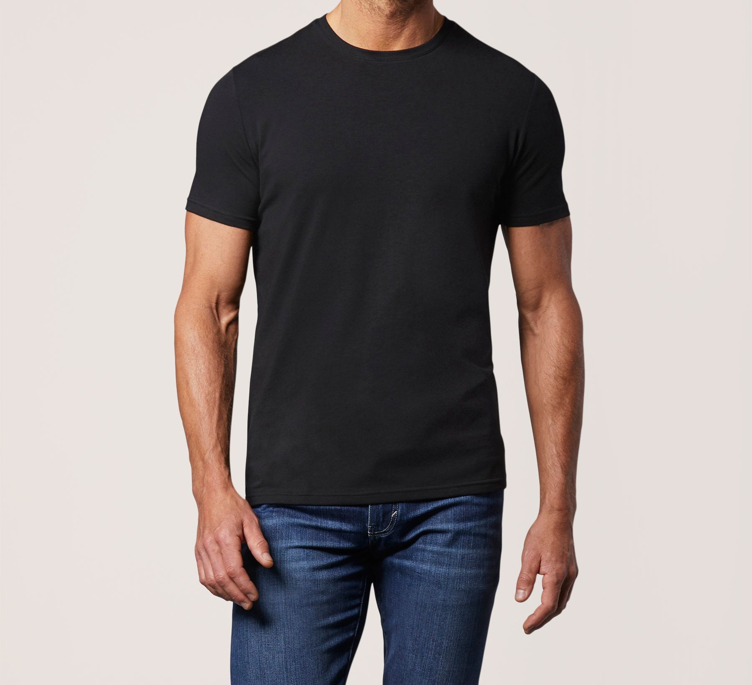 Denver Hayes Mens Stretch Modern Fit Crewneck T Shirt Marks
