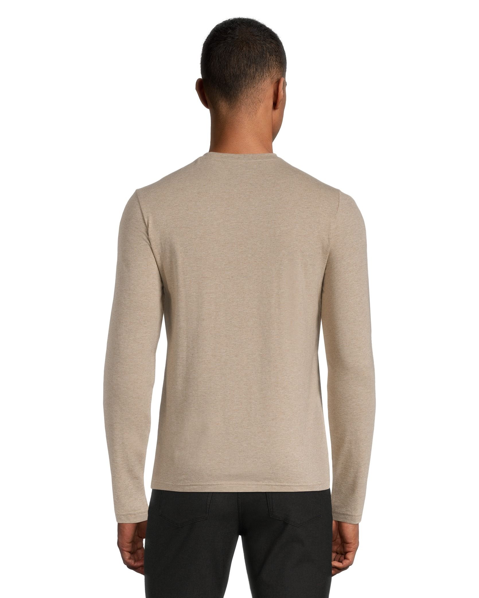 Denver Hayes Mens Stretch Long Sleeve Modern Fit Crewneck T Shirt Marks