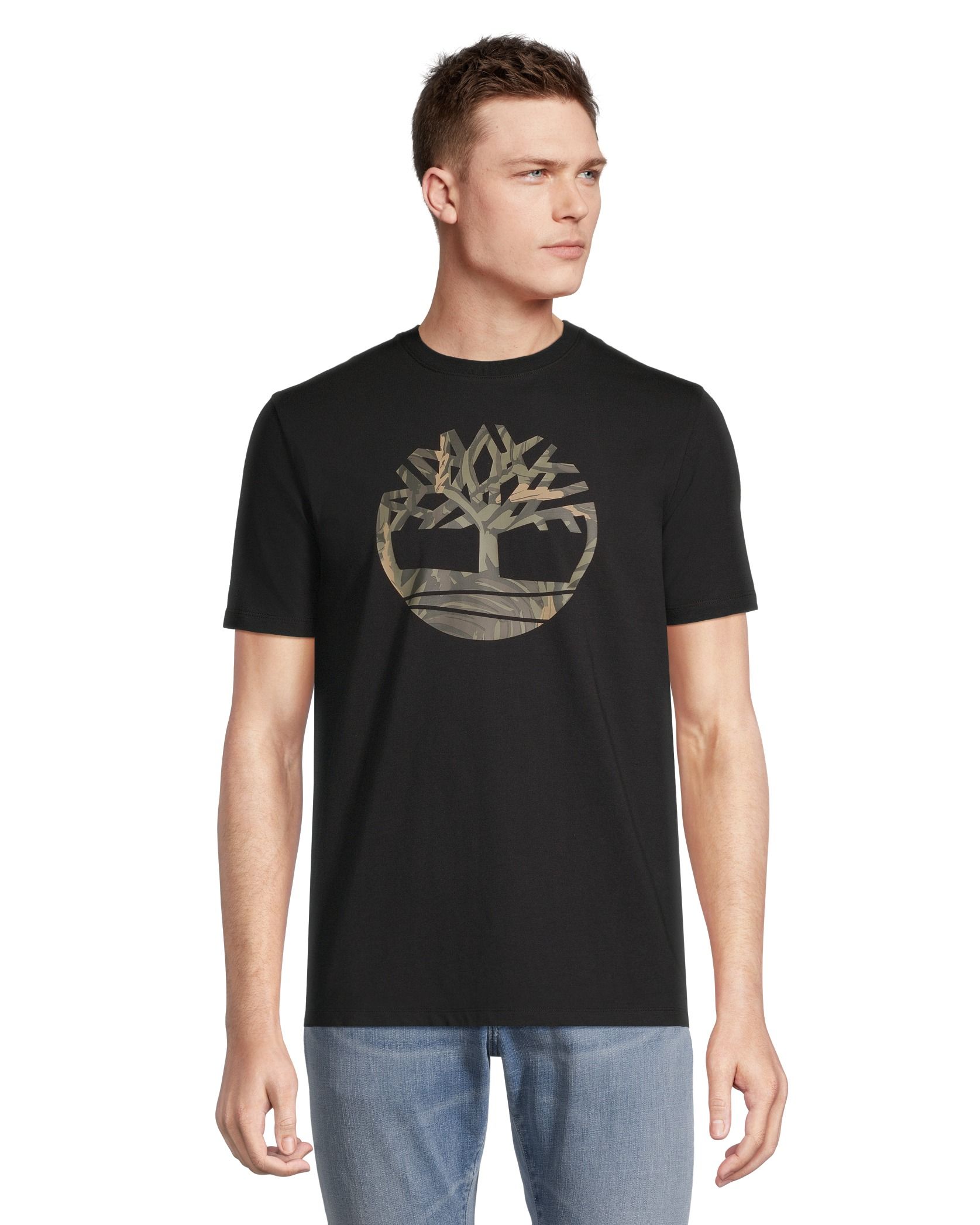 Timberland Men's Tree Camo Crewneck Cotton T Shirt | Mark's