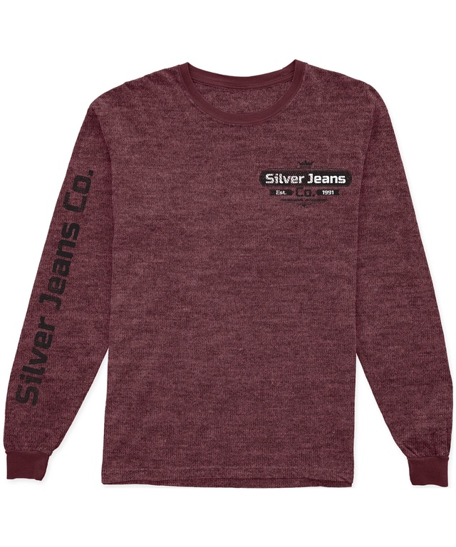 Silver Men's Logo Graphic Long Sleeve T Shirt | Mark's