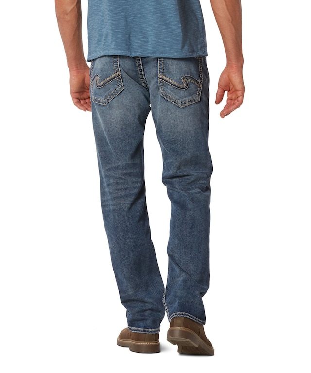 Silver Men's Grayson Easy Fit Straight Leg Jeans - Dark Wash | Marks