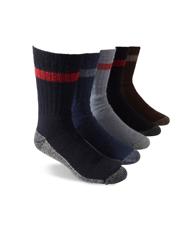 Copper Sole Mens 5 Pack Moisture Guard Work Crew Socks Marks